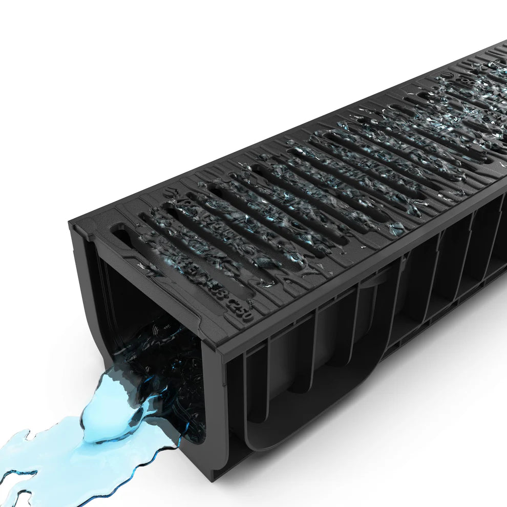 200mm Wide Drainage Channel With Cast Iron Grate Package