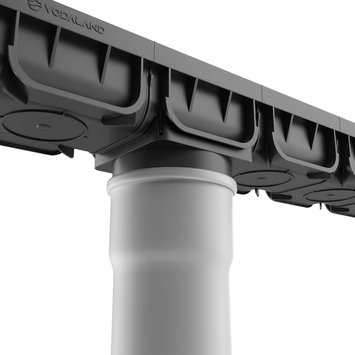 EASY 2 Channel Drain With Plastic Grate (Black), A15