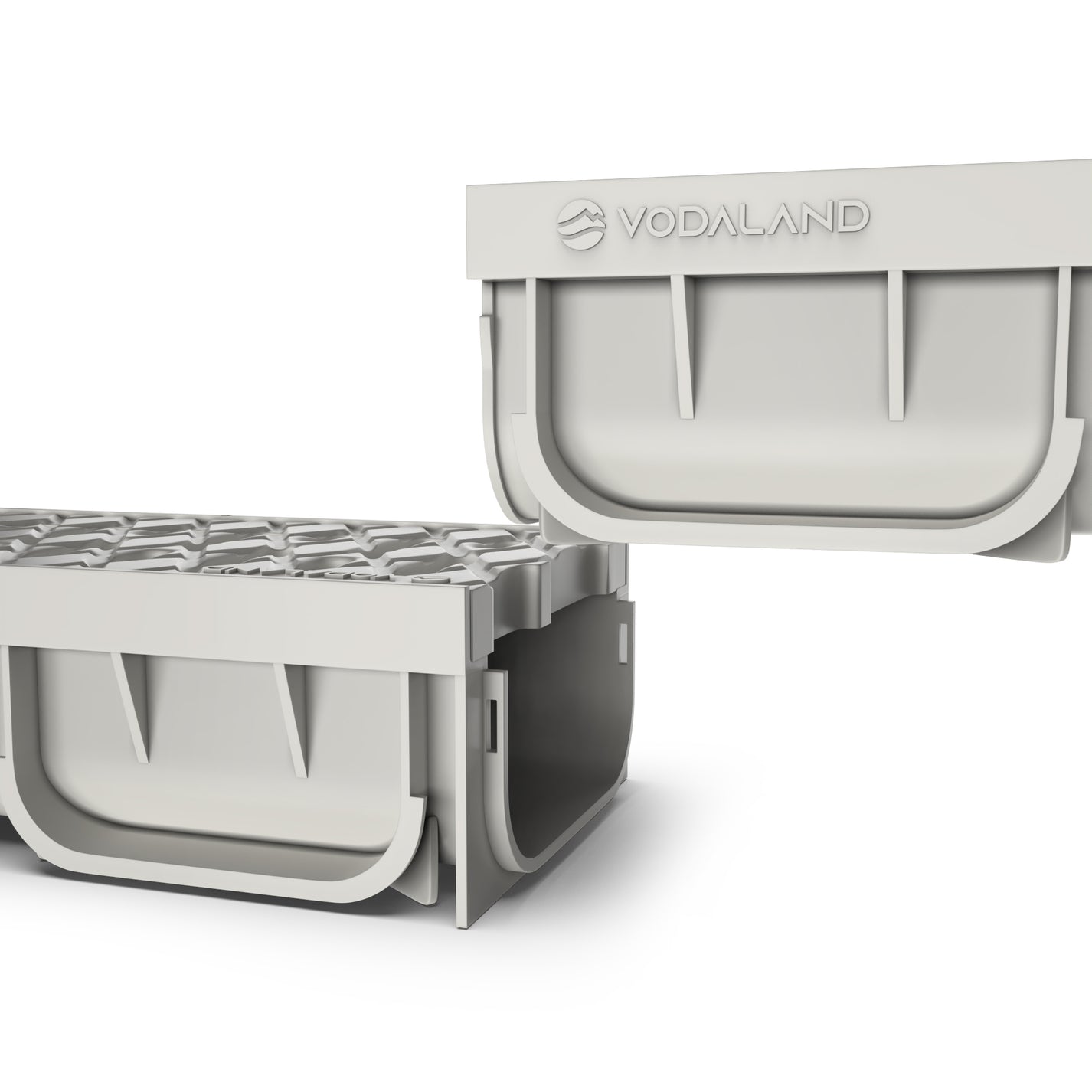 EASY 2 Channel Drain With Plastic Grate (Grey), A15