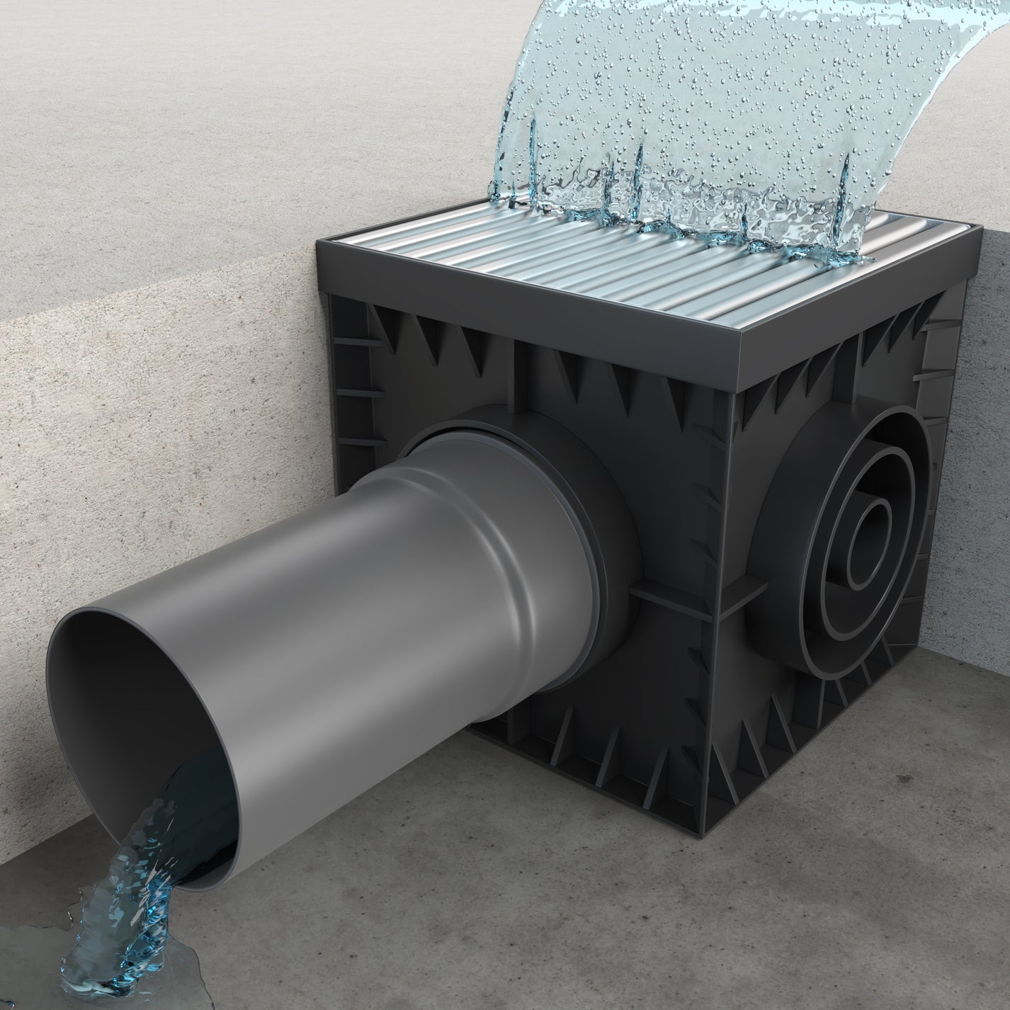 300x300 Plastic Catch Basin With Stainless HeelSafe Grate, A15